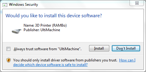 LulzBot | Manually installing drivers in windows